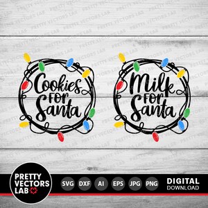 Cookies for Santa Svg, Milk for Santa Svg, Christmas Svg, Cookie Plate ...