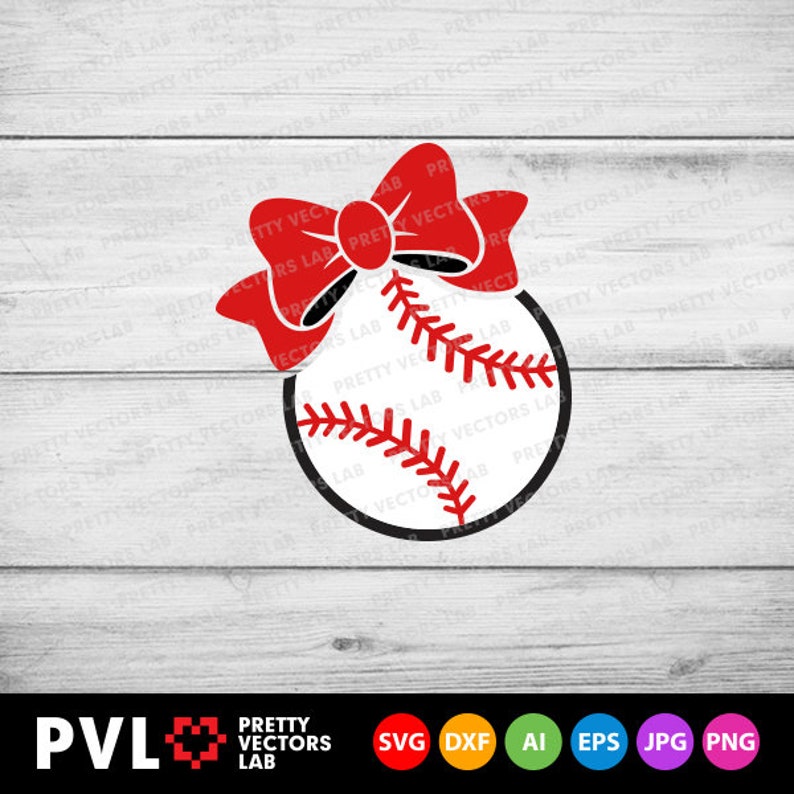 Baseball Bow Svg Baseball Svg Dxf Eps Png Girl Baseball - Etsy