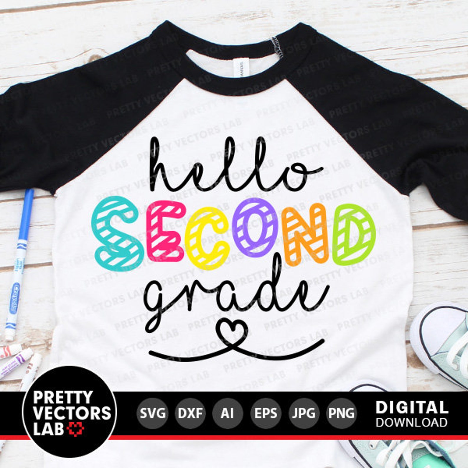 Hello Second Grade Svg, Back to School Svg, Kids 2nd Grade Svg, Teacher ...