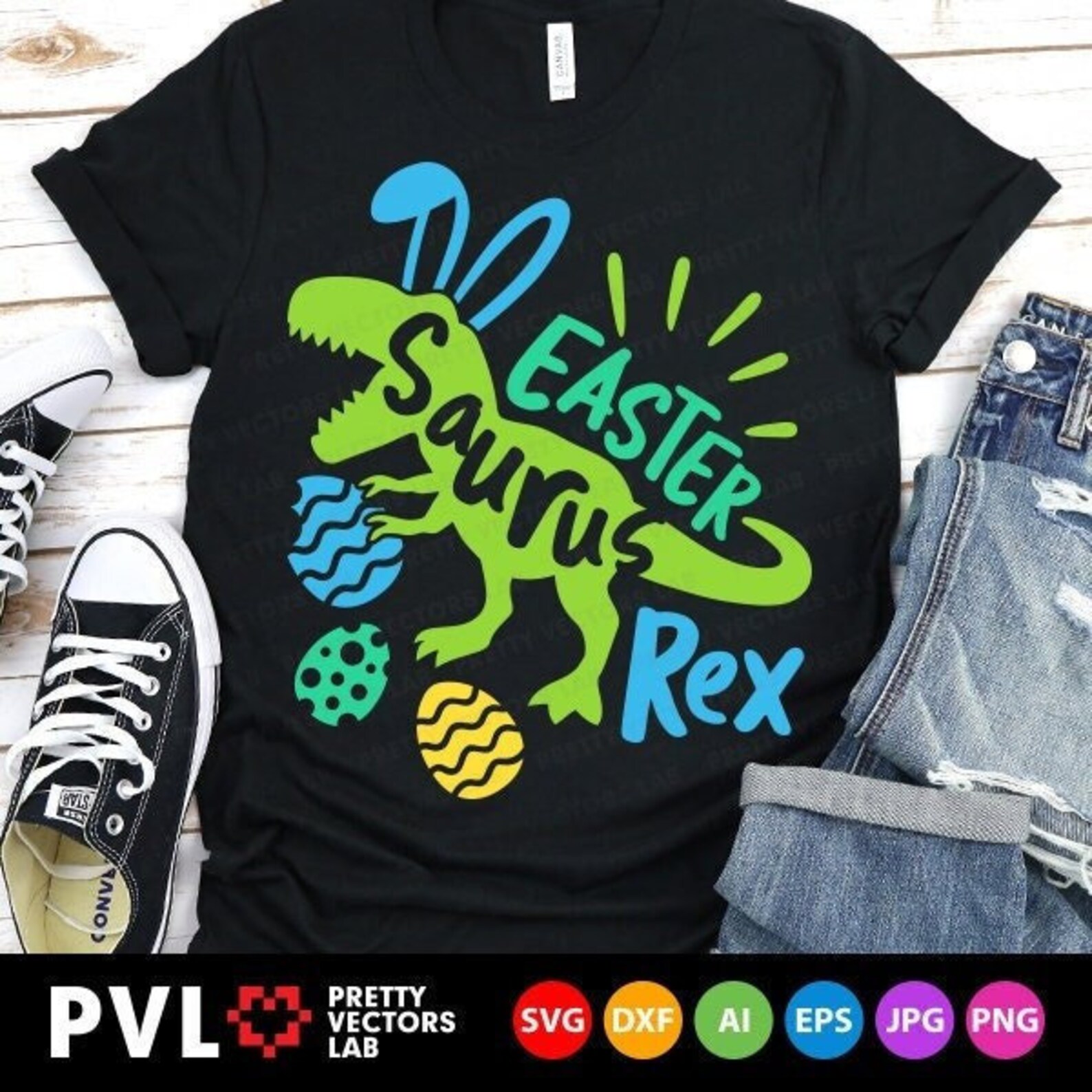 Easter Dinosaur Svg T-rex Bunny Svg Happy Easter Cut Files | Etsy