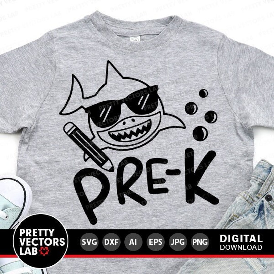 Pre-k Shark Svg, Back to School Svg, Preschool Svg, Dxf, Eps, Png ...