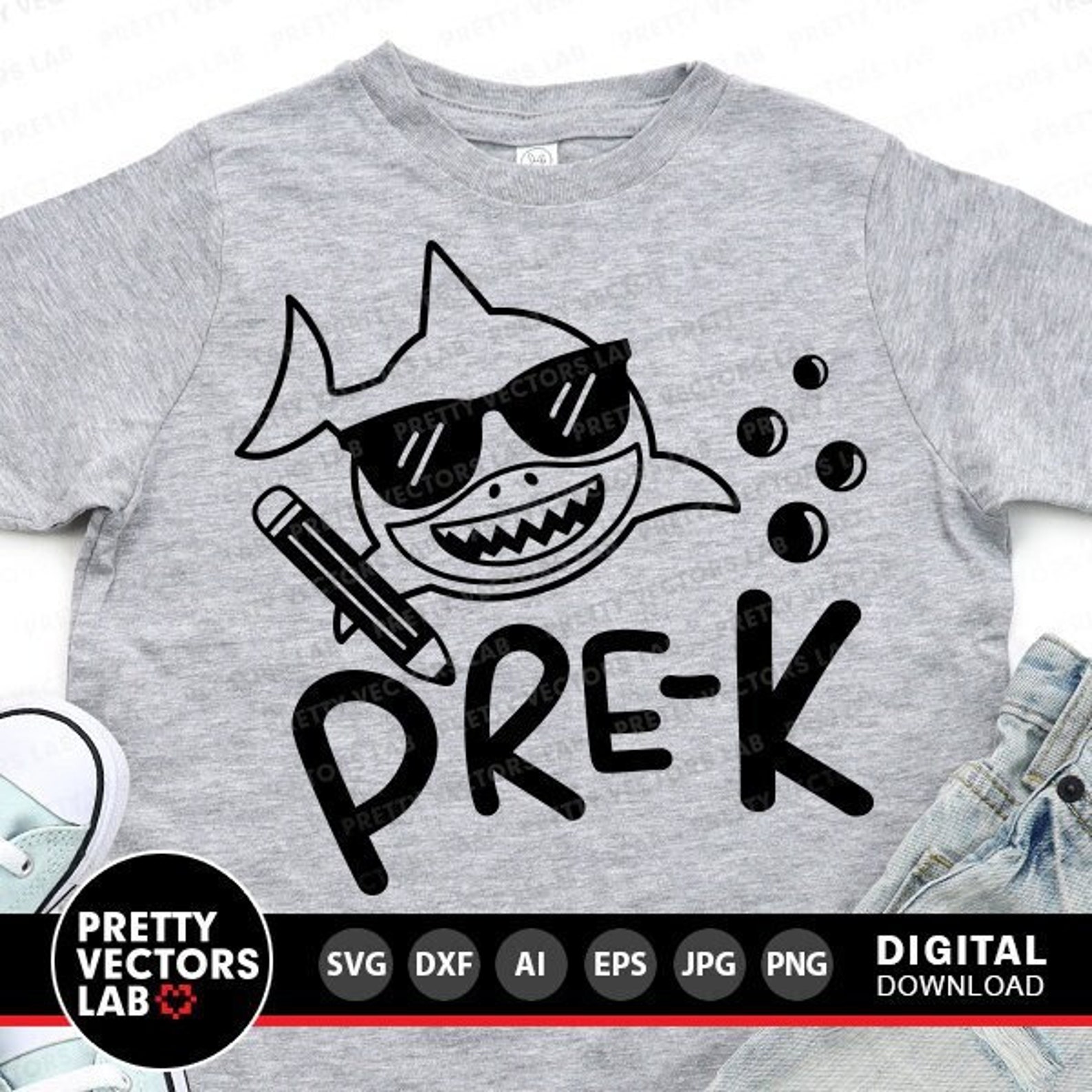 Pre-k Shark Svg Back to School Svg Preschool Svg Dxf Eps - Etsy