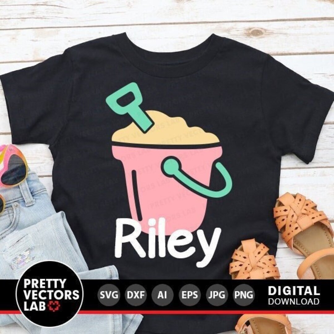 Beach Sand Bucket Svg, Summer Cut Files, Vacation Clipart, Beach Svg ...