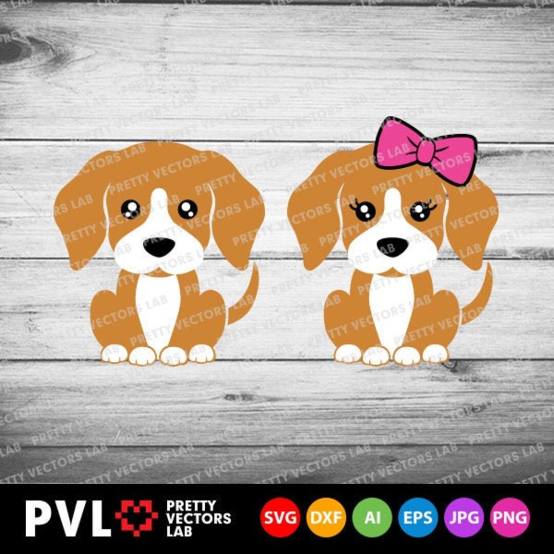 Cute Dogs Svg, Puppy Svg, Girl Boy Dog Svg, Dxf, Eps, Png, Puppy With ...