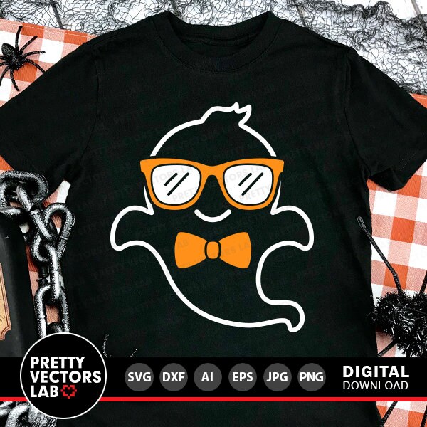 Boy Ghost Svg Halloween Cut Files Ghost With Sunglasses Svg - Etsy Sweden