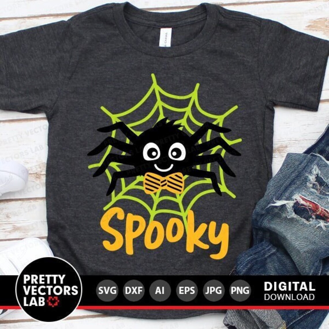 Spooky Spider Svg Halloween Svg Cute Boy Spider Svg Dxf - Etsy