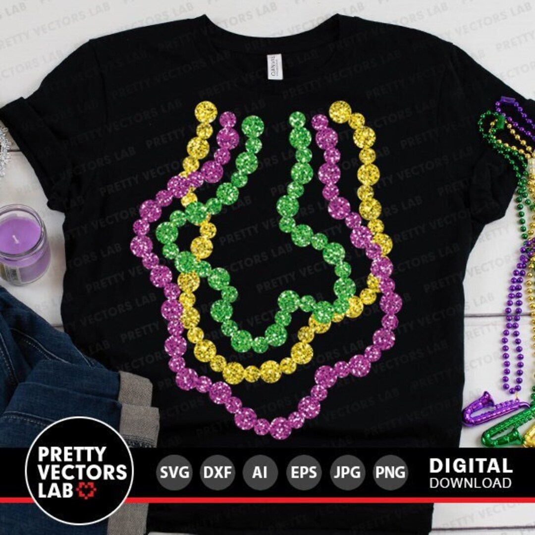 Mardi Gras Svg, Beads Cut Files, Carnival Svg, Dxf, Eps, Png, Louisiana ...