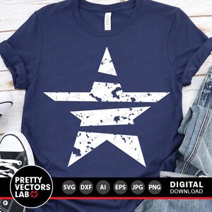 Star Svg, Grunge Star Svg, Split Star Svg, Dxf, Eps, Png, Patriotic Cut ...
