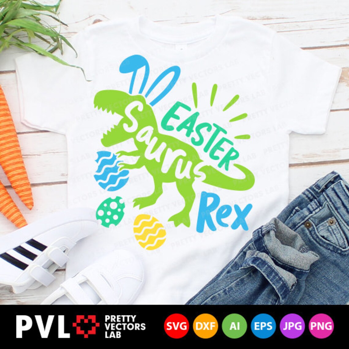 Easter Dinosaur Svg T-rex Bunny Svg Happy Easter Cut Files | Etsy