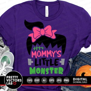 Mommy's Little Monster Svg, Girl Halloween Svg, Funny Quote Svg Dxf Eps ...