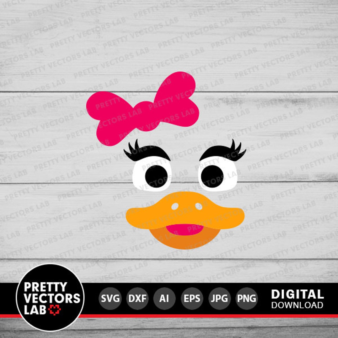 Duck Svg Girl Duck Face Cut Files Cute Duck With Bow Svg Dxf - Etsy