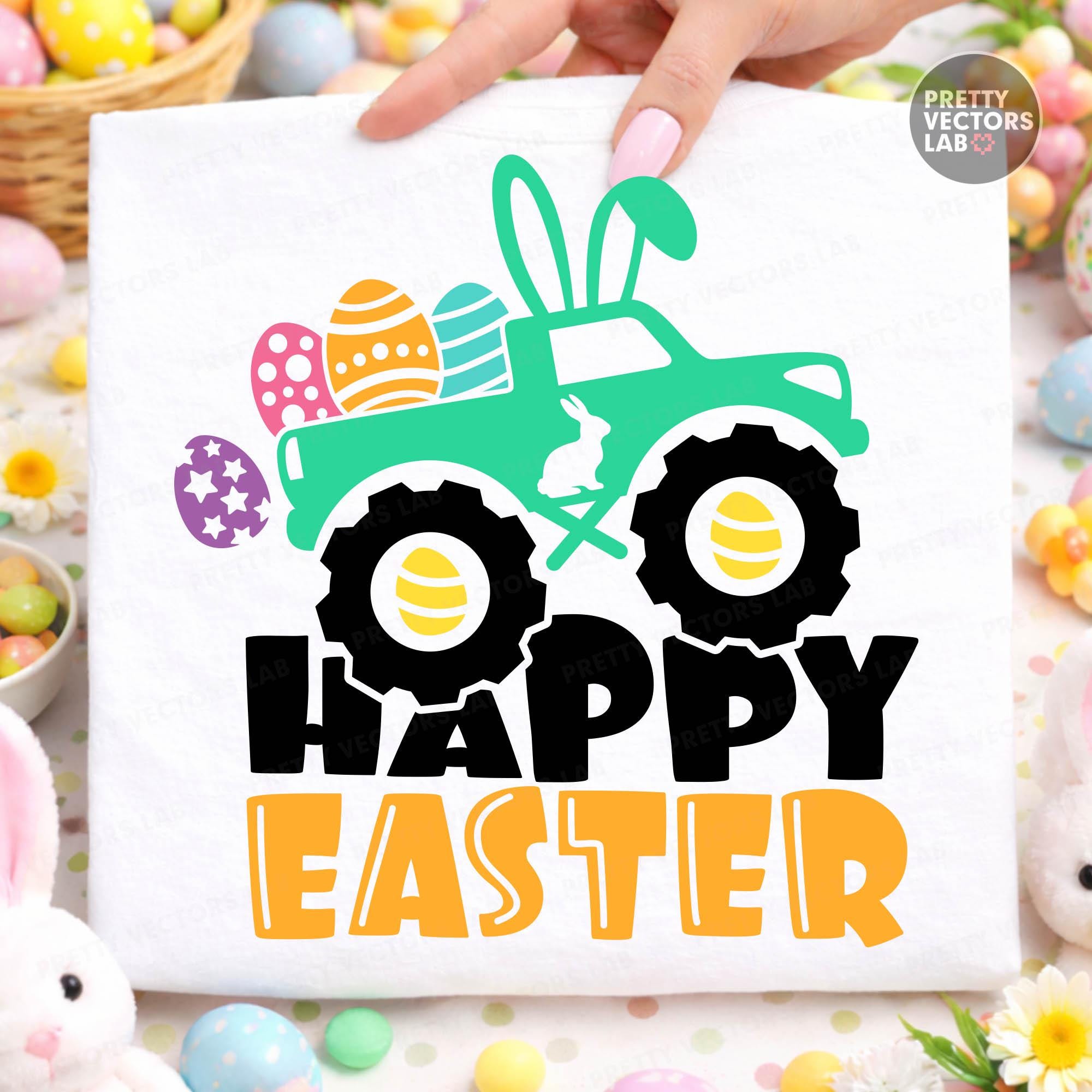 Easter Monster Truck PNG SVG, Happy Easter Svg Png, Bunny Clipart, Boys ...