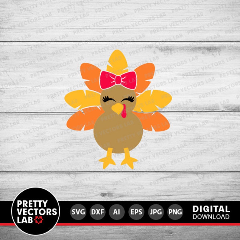Girl Turkey Svg Thanksgiving Svg Dxf Eps Png Cute Fall Cut - Etsy