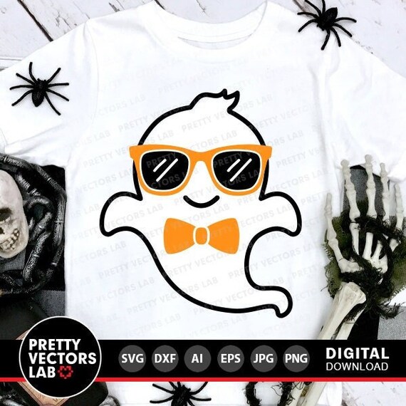 Boy Ghost Svg Halloween Cut Files Ghost With Sunglasses Svg - Etsy