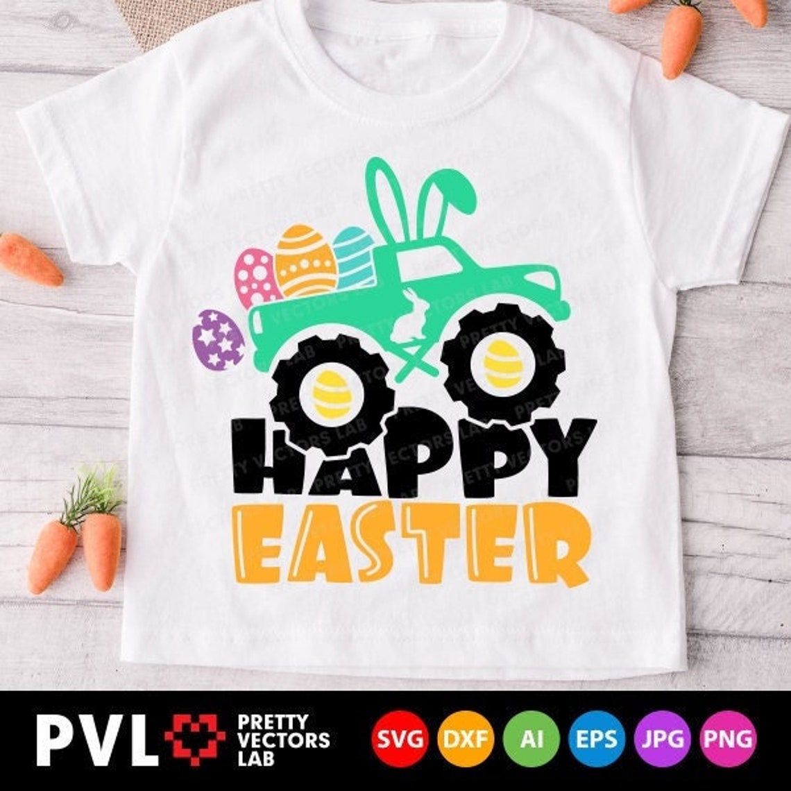 Easter Monster Truck Svg Happy Easter Cut Files Easter Eggs - Etsy