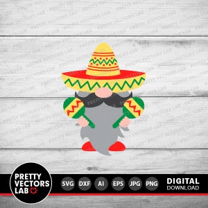 Cinco De Mayo Gnome Svg, Fiesta Cut Files, Funny Gnome With Maracas Svg ...