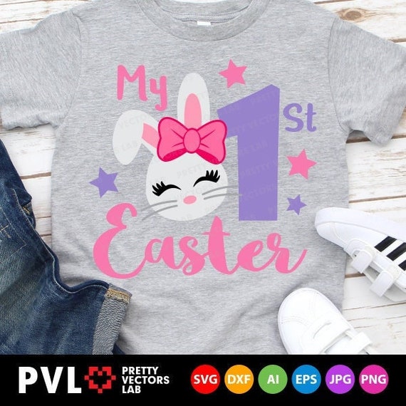 My 1st Easter Bunny Svg My First Easter Cut Files Baby Girl | Etsy