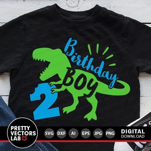 Two Rex SVG Two Rex Boy Birthday Dinosaur Svg Clipart 2nd - Etsy