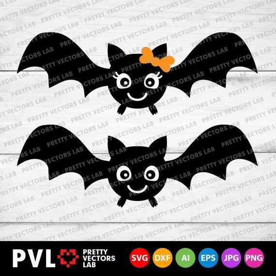 Digital Drawing & Illustration Art & Collectibles Eps Girl Boy Bats Svg ...
