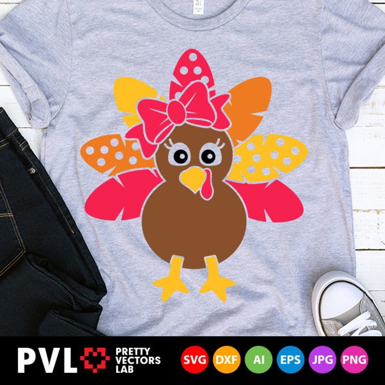 Girl Turkey Svg Thanksgiving Svg Dxf Eps Png Fall Cut - Etsy