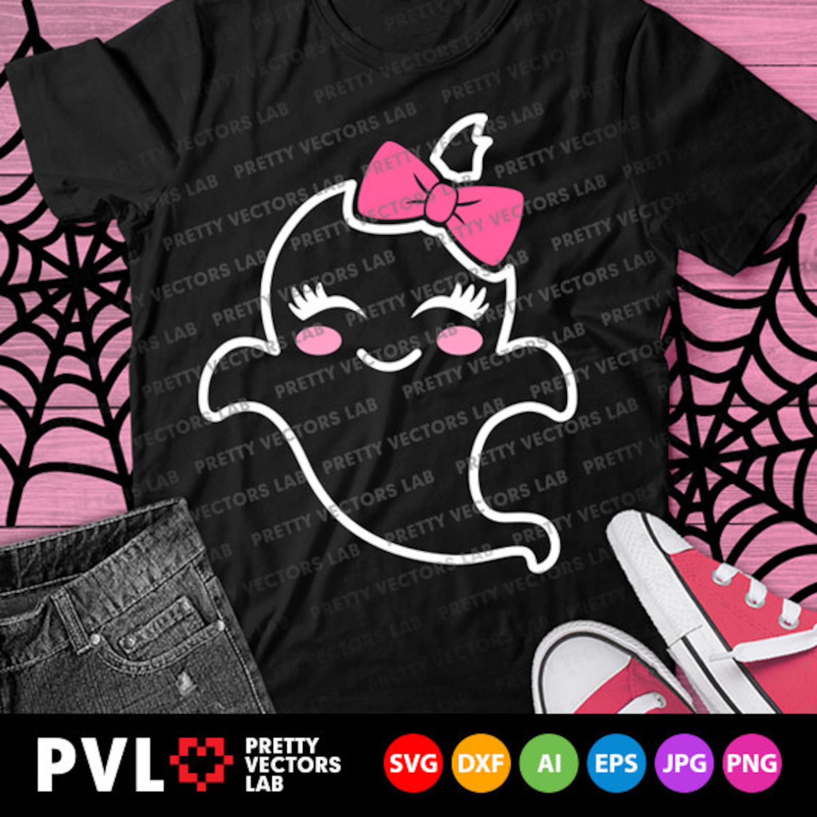 Halloween Svg Girl Ghost Svg Cute Ghost with Bow Svg Dxf | Etsy