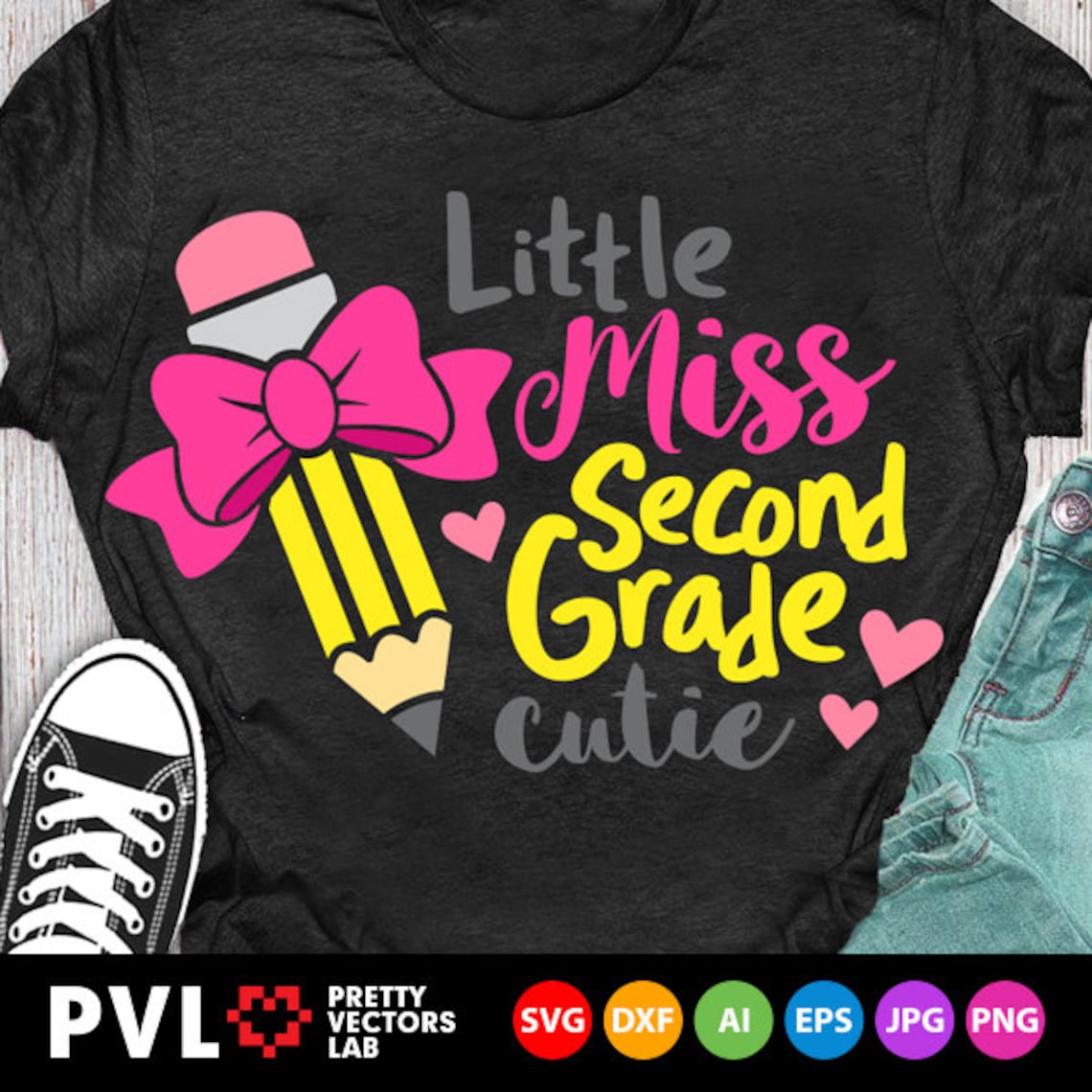Little Miss Second Grade Cutie Svg Back to School Svg 2nd - Etsy