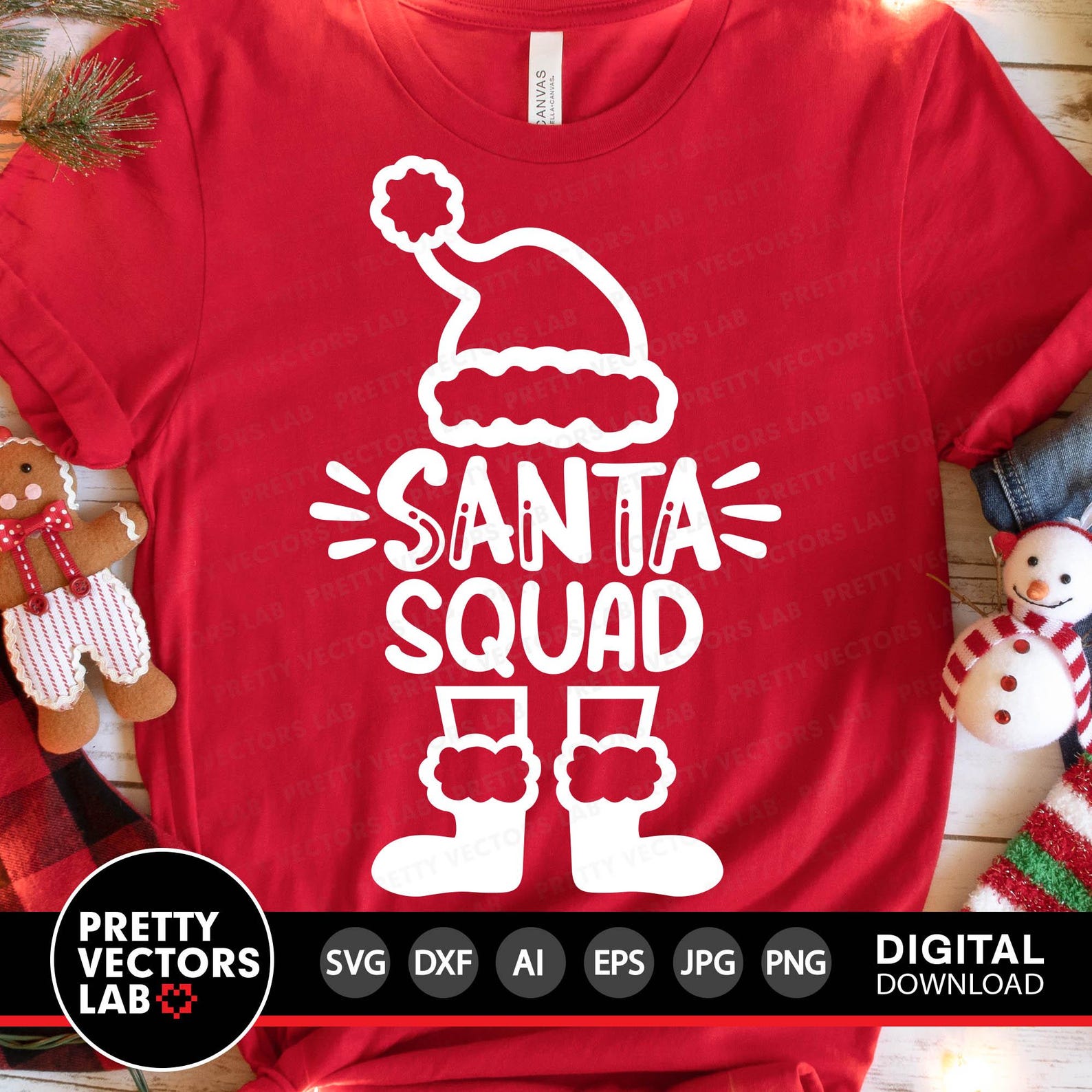 Santa Squad Svg, Christmas Svg, Dxf, Eps, Png, Santa Crew Cut Files ...