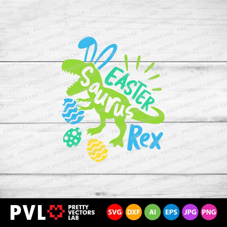 Easter Dinosaur Svg T-rex Bunny Svg Happy Easter Cut Files | Etsy