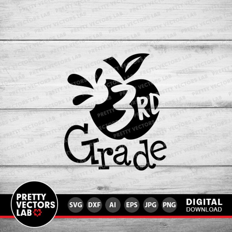 Third Grade Svg Back to School Svg 3rd Grade Svg Dxf Eps - Etsy