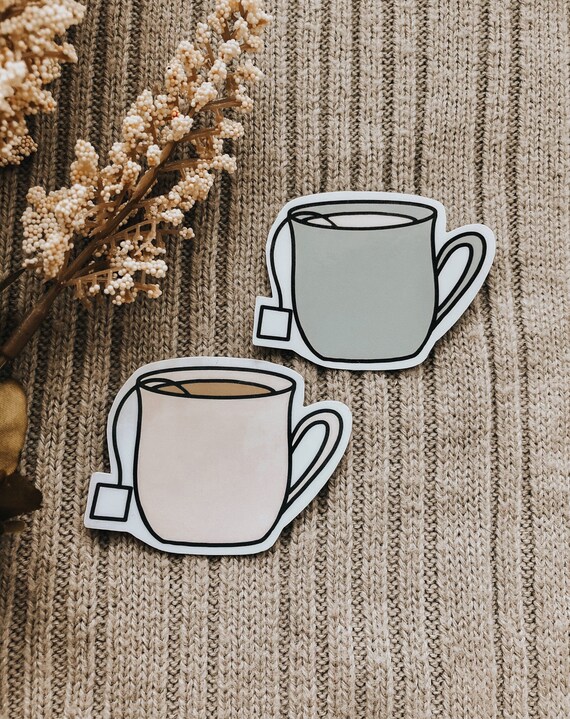 Tea mug stickers weatherproof stickers | Etsy