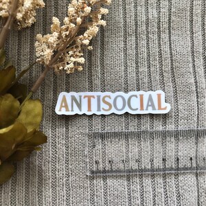 Antisocial Sticker Weatherproof Stickers - Etsy