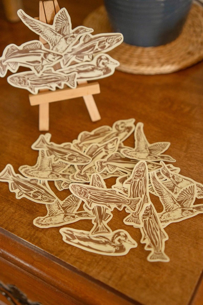 Fish + Duck Sticker Pack | Waterproof Outdoorsy, Granola Girl Stickers ...