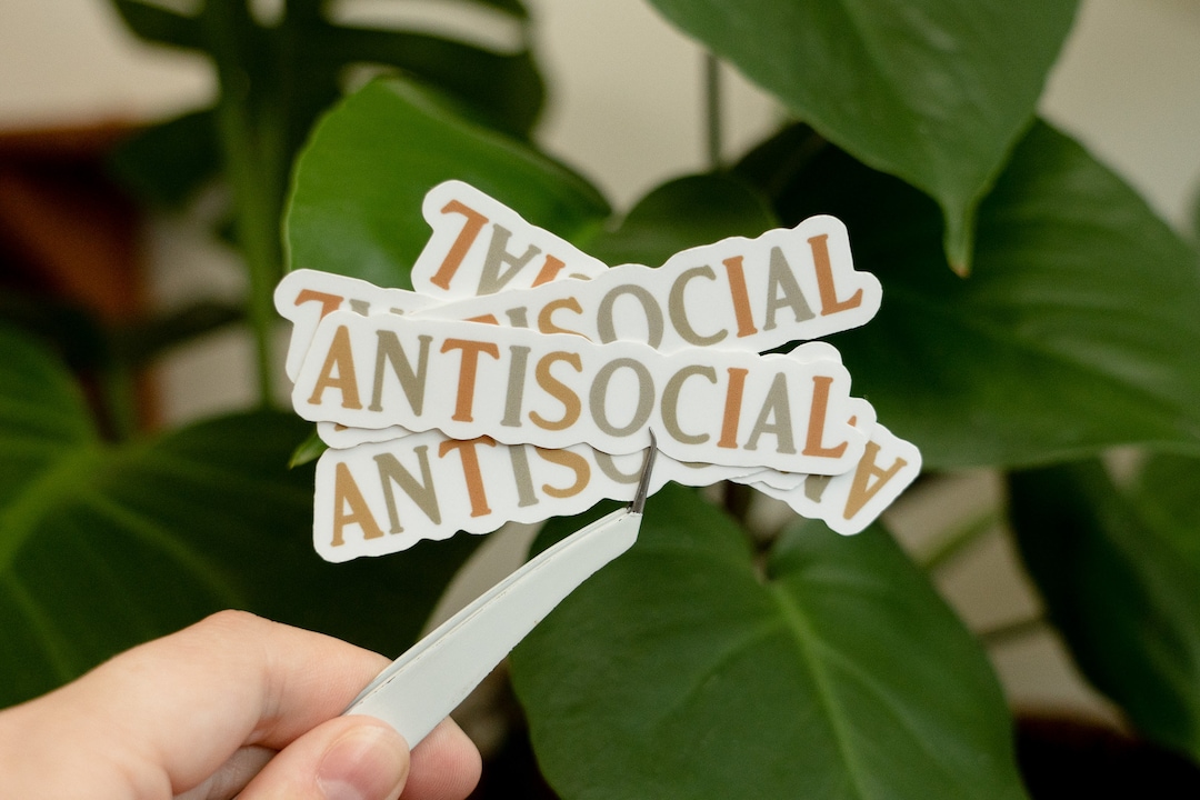 Antisocial Sticker Weatherproof Stickers - Etsy