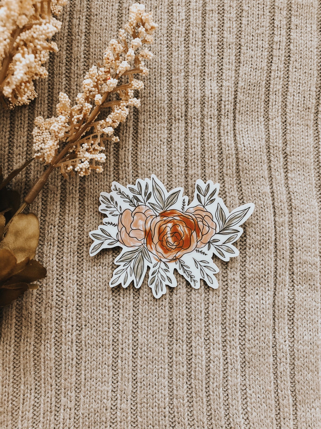 Assorted Floral Sticker Weatherproof - Etsy