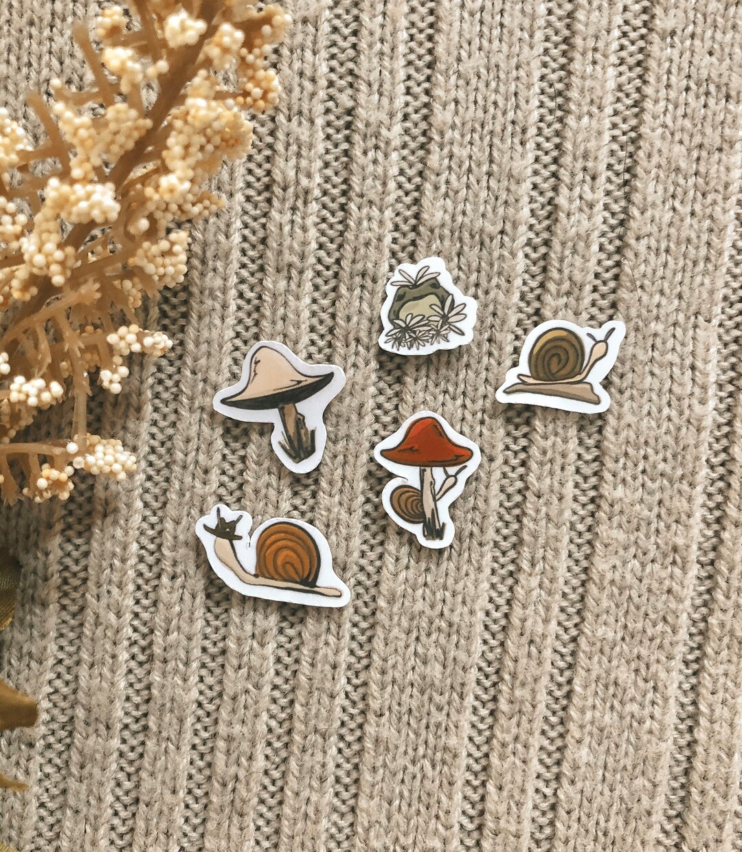 Mini Cottagecore Sticker Pack Snails Mushrooms Frogs - Etsy
