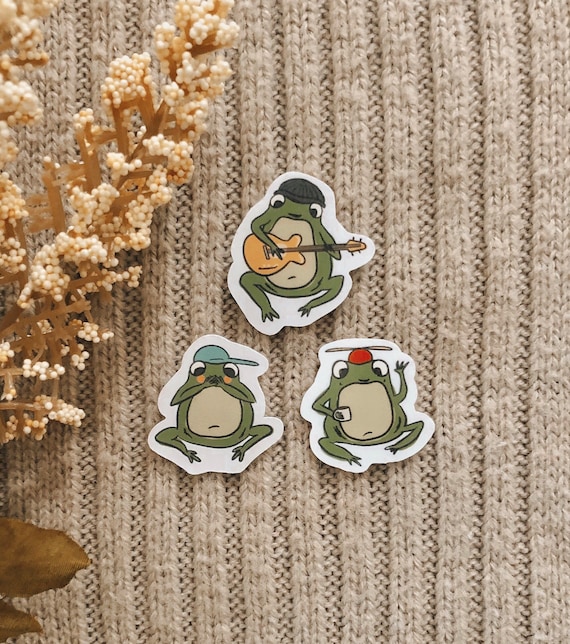 Mini Frog Sticker Pack of 3 Weatherproof Stickers - Etsy