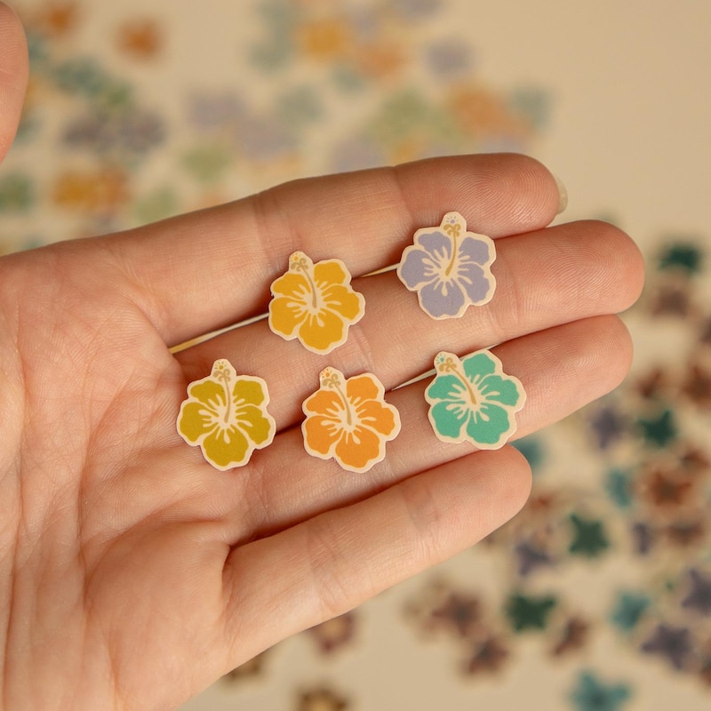 Hawaiian Flower Sticker Packs - Etsy