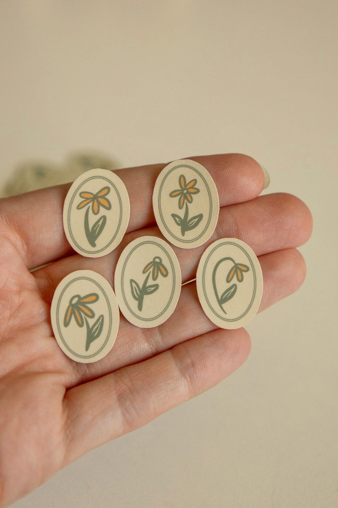 Mini Vintage Flower Sticker Pack of 5 | Waterproof 1/2 Inch Stickers ...