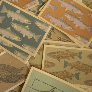Vintage Inspired Fish/duck Prints | Trout | Salmon | Mallard | 74 Lb ...