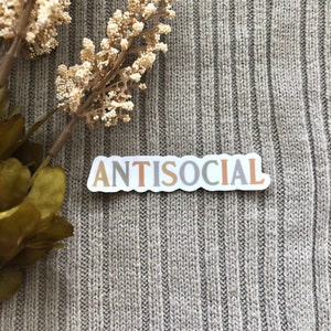 Antisocial Sticker Weatherproof Stickers - Etsy