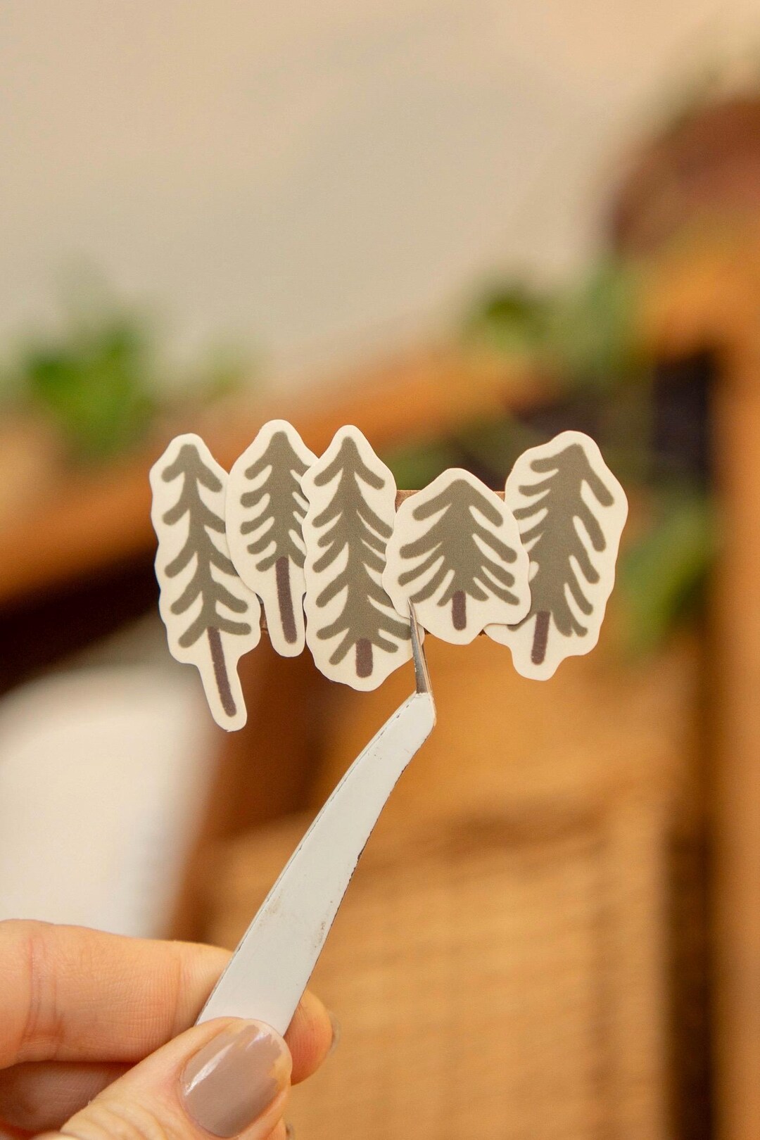 Mini Evergreen Tree Sticker Pack of 5 | Waterproof Outdoorsy, Granola ...