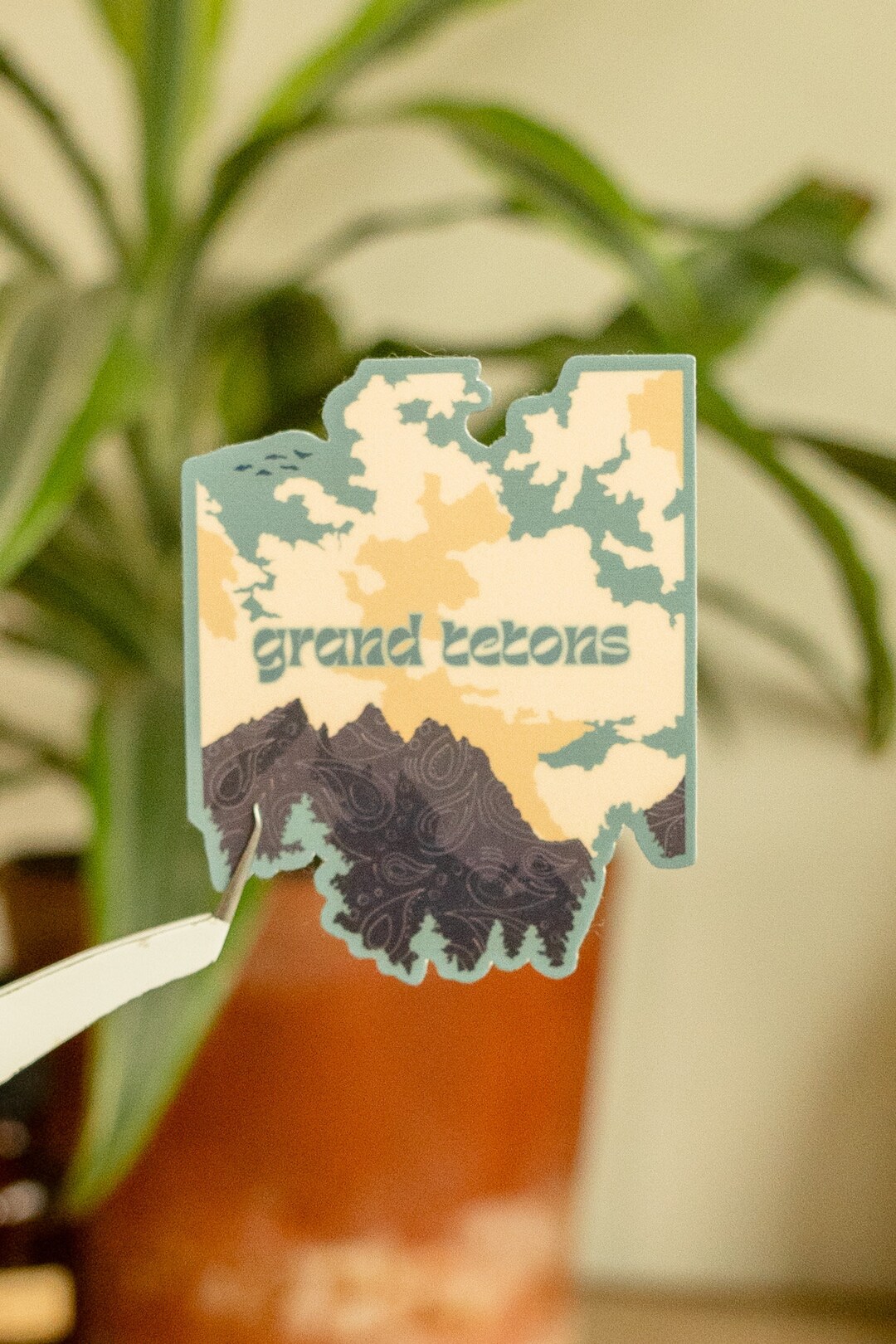 Grand Teton Sticker - Weatherproof Travel/nomad/granola National Park ...