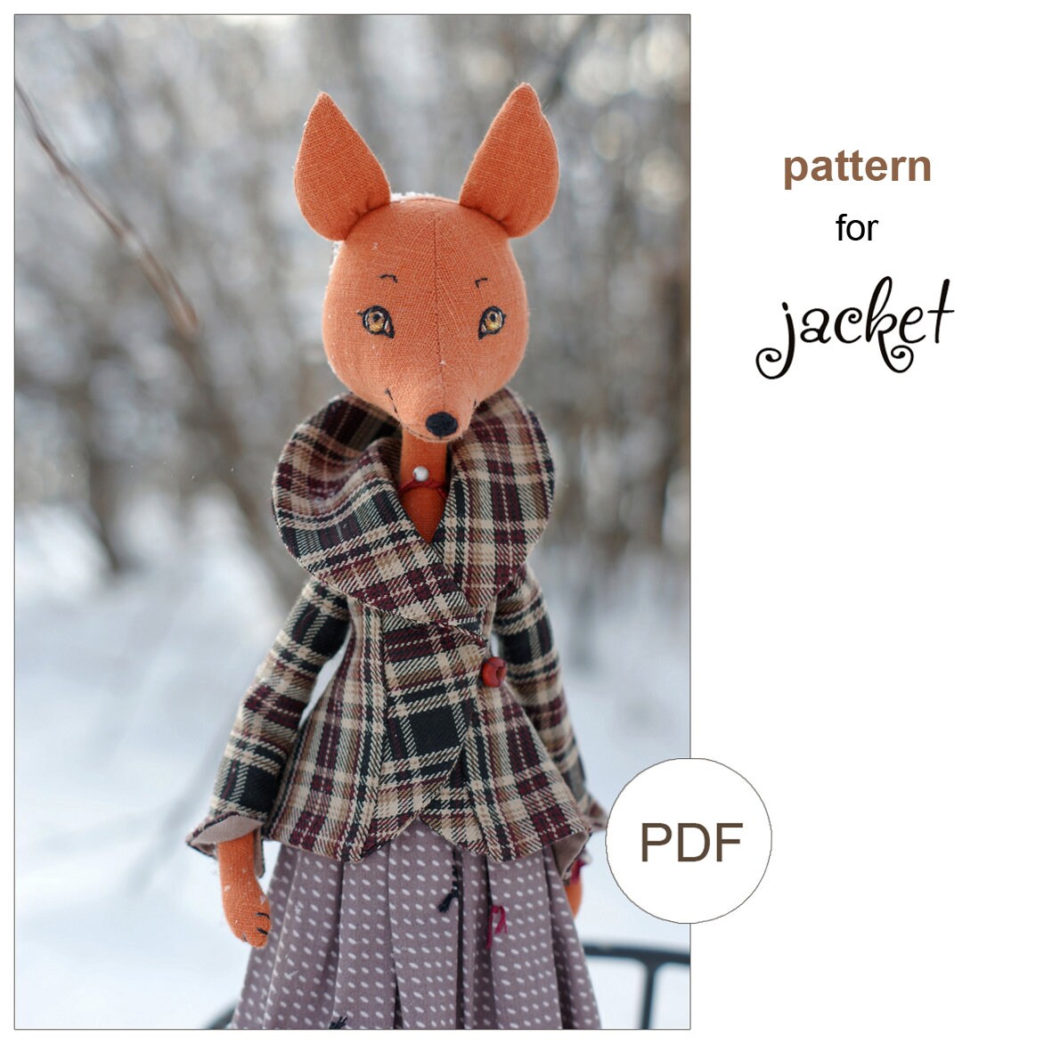 Raggedy Fennec Textile Fox Doll PDF pattern Sewing Pattern & Tutorial Home & Hobby Craft ...