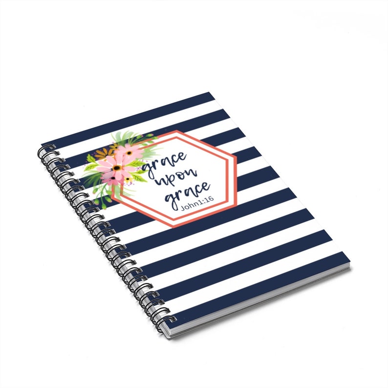 Faith Christian Spiral Notebook Grace Upon Grace Christian - Etsy