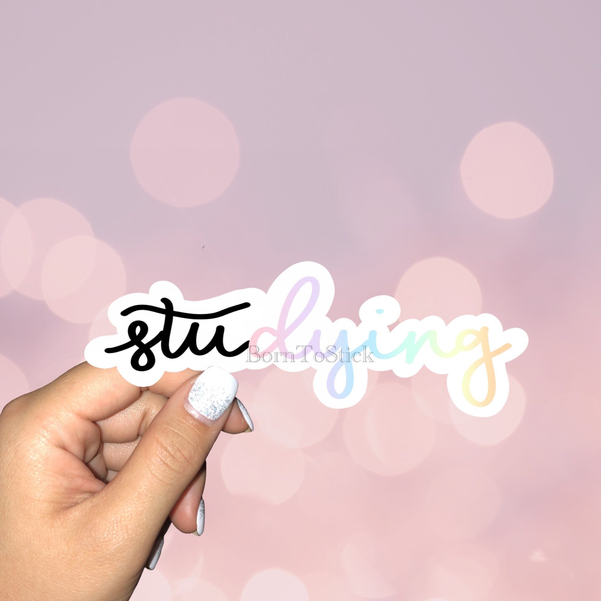 STUdying Sticker Student Sticker Funny Sticker Water | Etsy