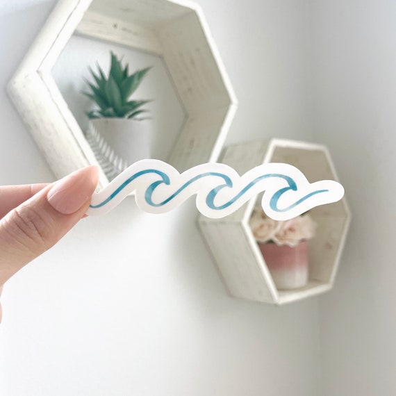Blue Watercolor Wave Stickers Beach Wave Sticker Ocean - Etsy Australia