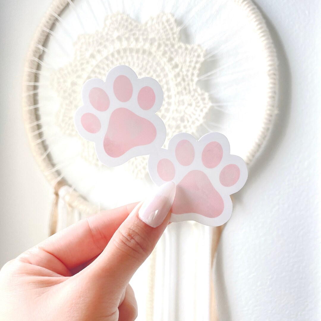 Small Dog Paw Watercolor Stickers | Double Paw Stickers | Dog Paw ...