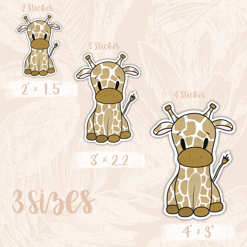 Baby Giraffe Sticker Cute Animal Sticker Giraffe Decals - Etsy