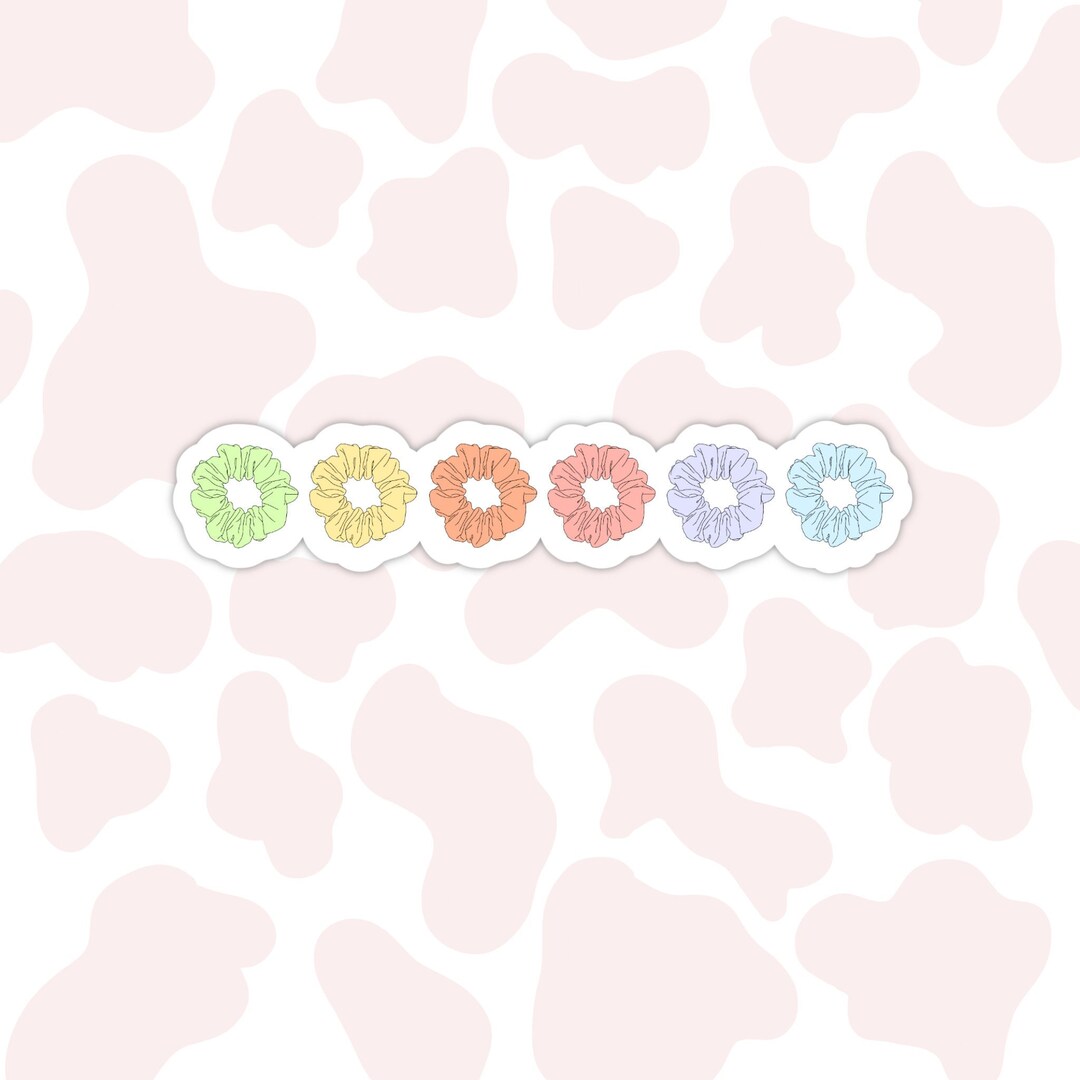 Pastel Scrunchie Stickers Aesthetic Scrunchie Stickers Pink Scrunchie ...