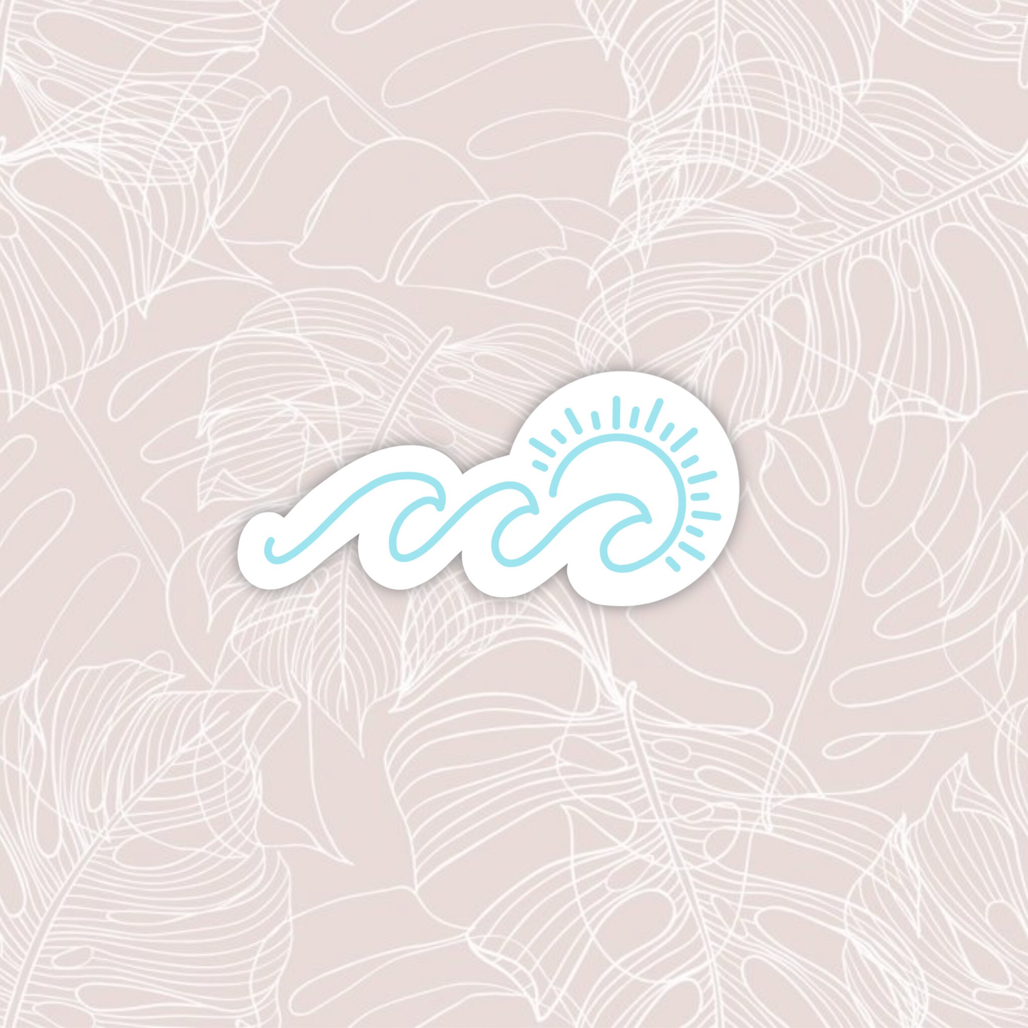 Wave and Sun Sticker Beach Sticker Ocean Sticker - Etsy